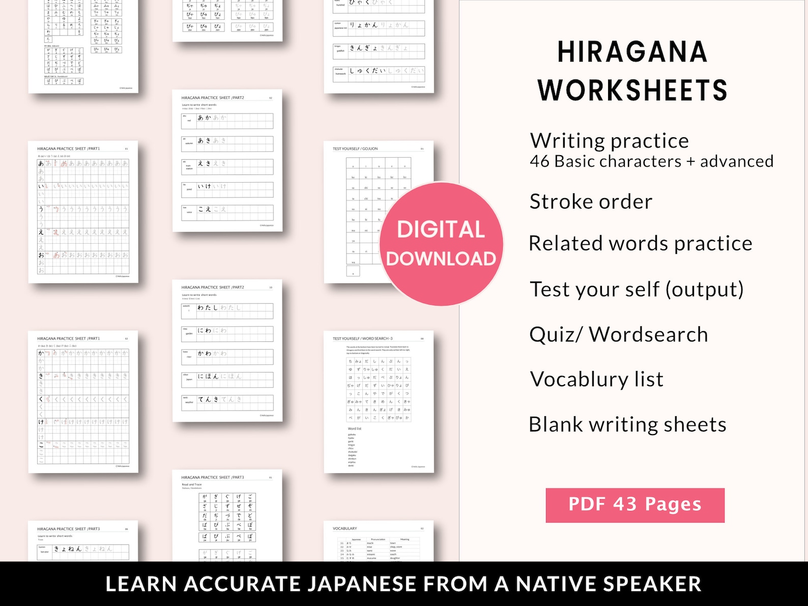 Japanese Language Beginner Bundle: Hiragana, Katakana, Kanji ...