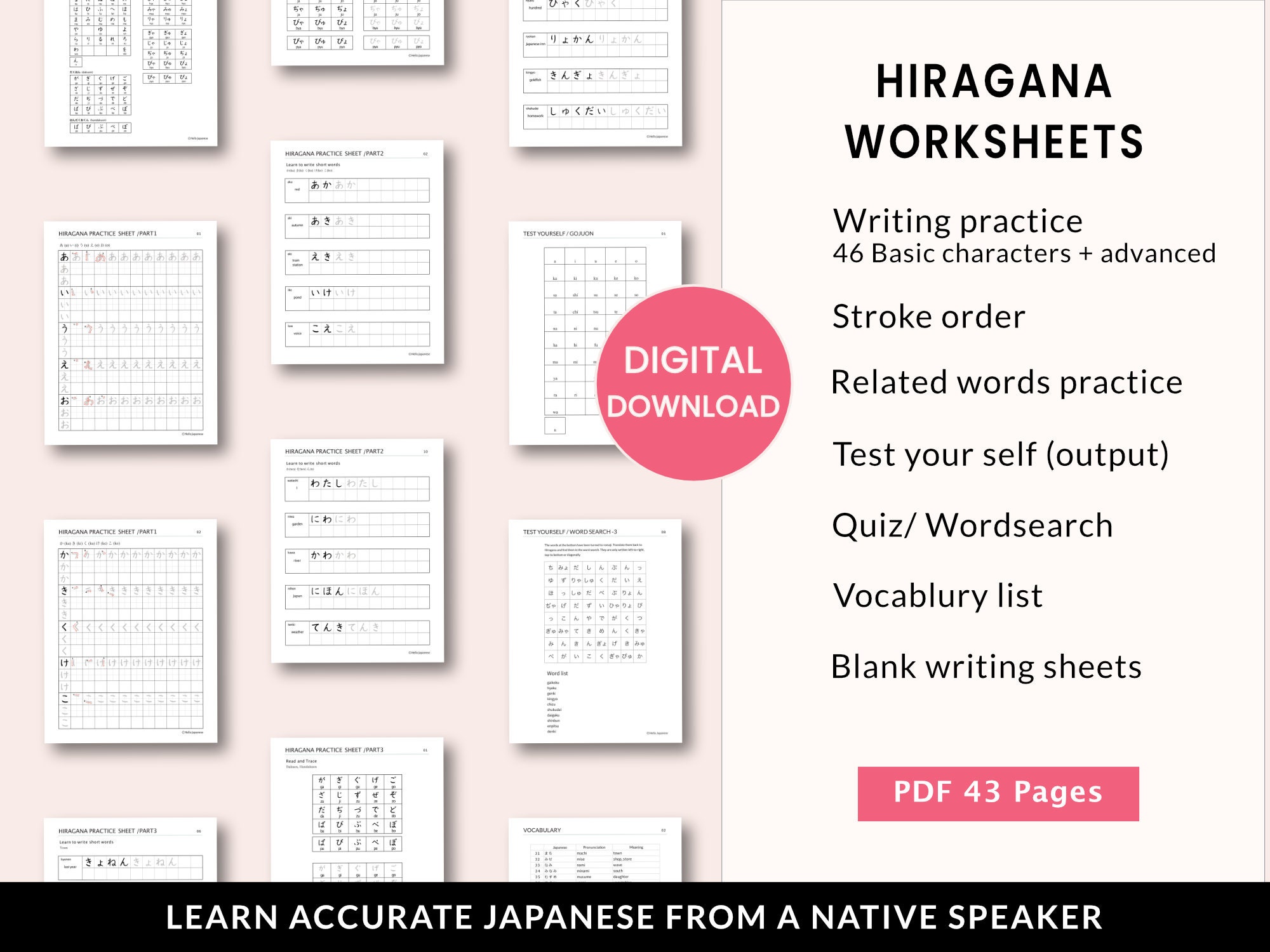 Japanese Language Beginner Bundle: Hiragana, Katakana, Kanji ...