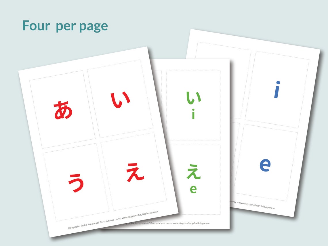 Japanese Hiragana Flashcards for Beginners - Etsy