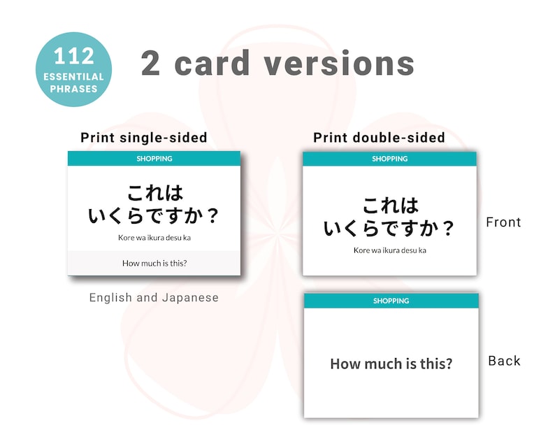 Japanese Phrases Flashcards for Beginners: 112 Essential Phrases (PDF ...