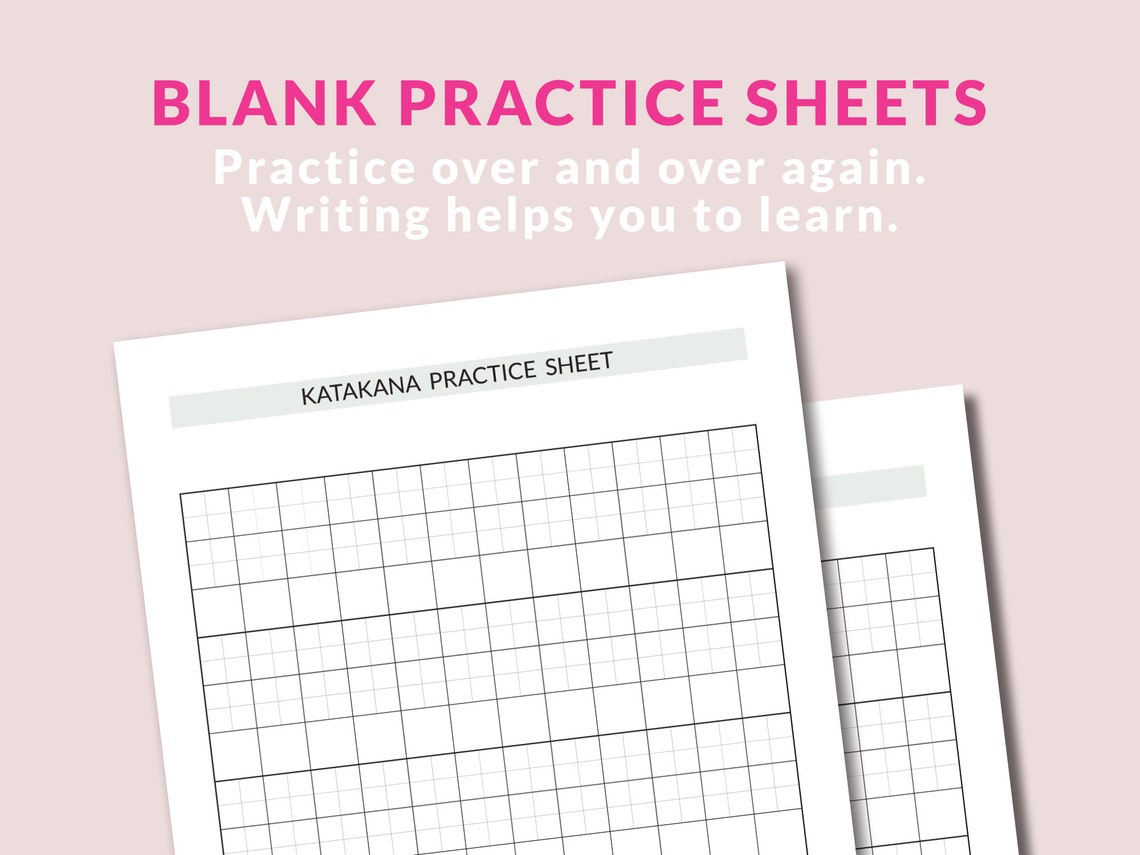 Japanese Katakana Practice Bundle | Etsy