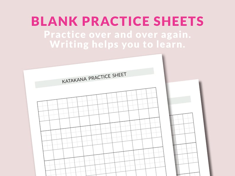Japanese Katakana Practice Bundle | Etsy