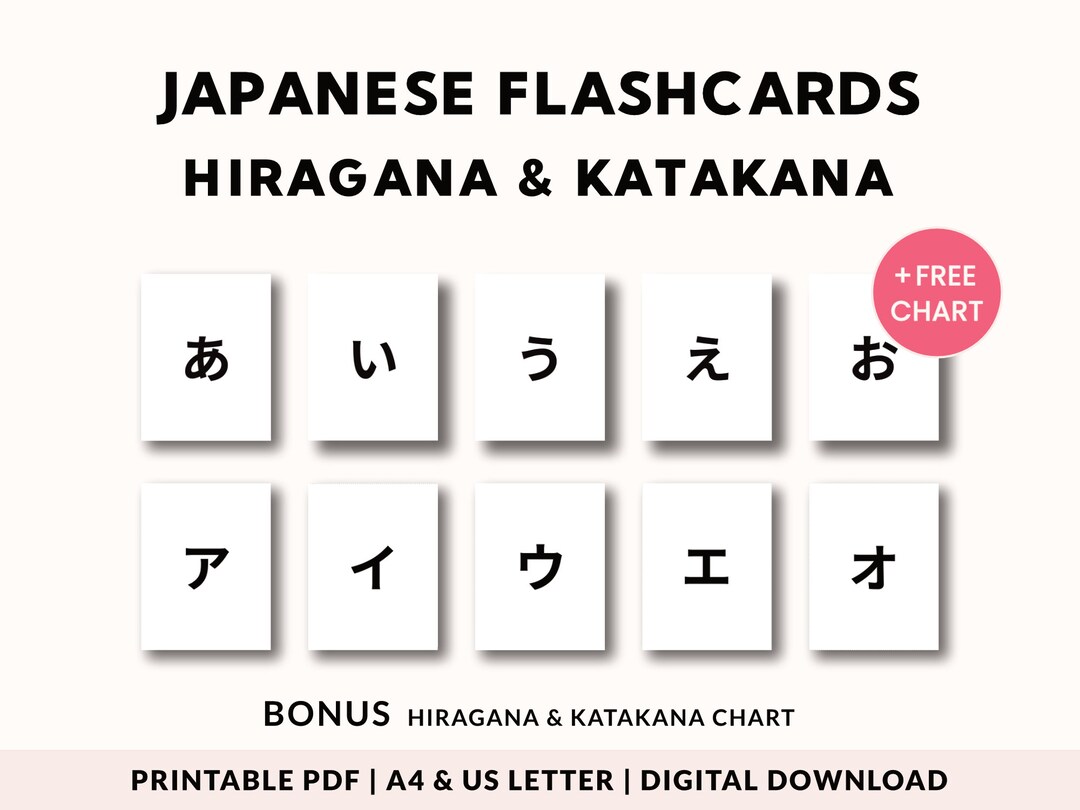 Hiragana & Katakana Flashcards - Learn Japanese Characters Easily! - Etsy