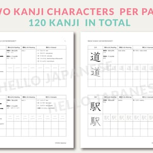 Japanese Kanji Worksheets for Beginners: JLPT N5 Vocabulary (PDF) - Etsy