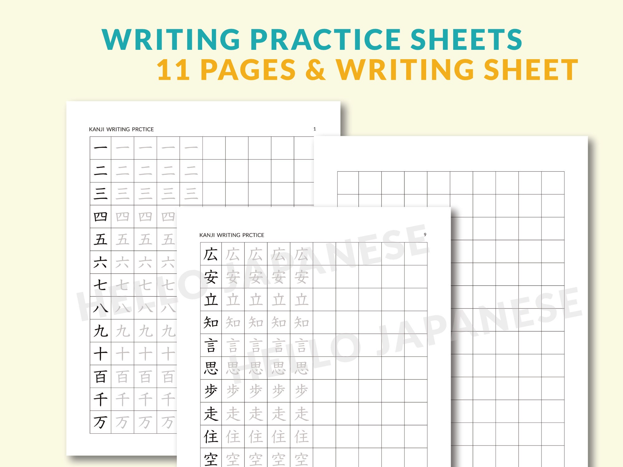 JLPT N5 Japanese Kanji Worksheets - Etsy