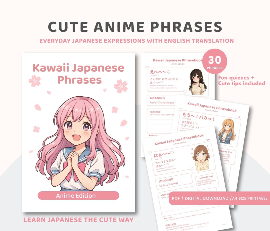 Kawaii Anime Japanese Phrases 30 | Learn Japanese With English & Romaji ...