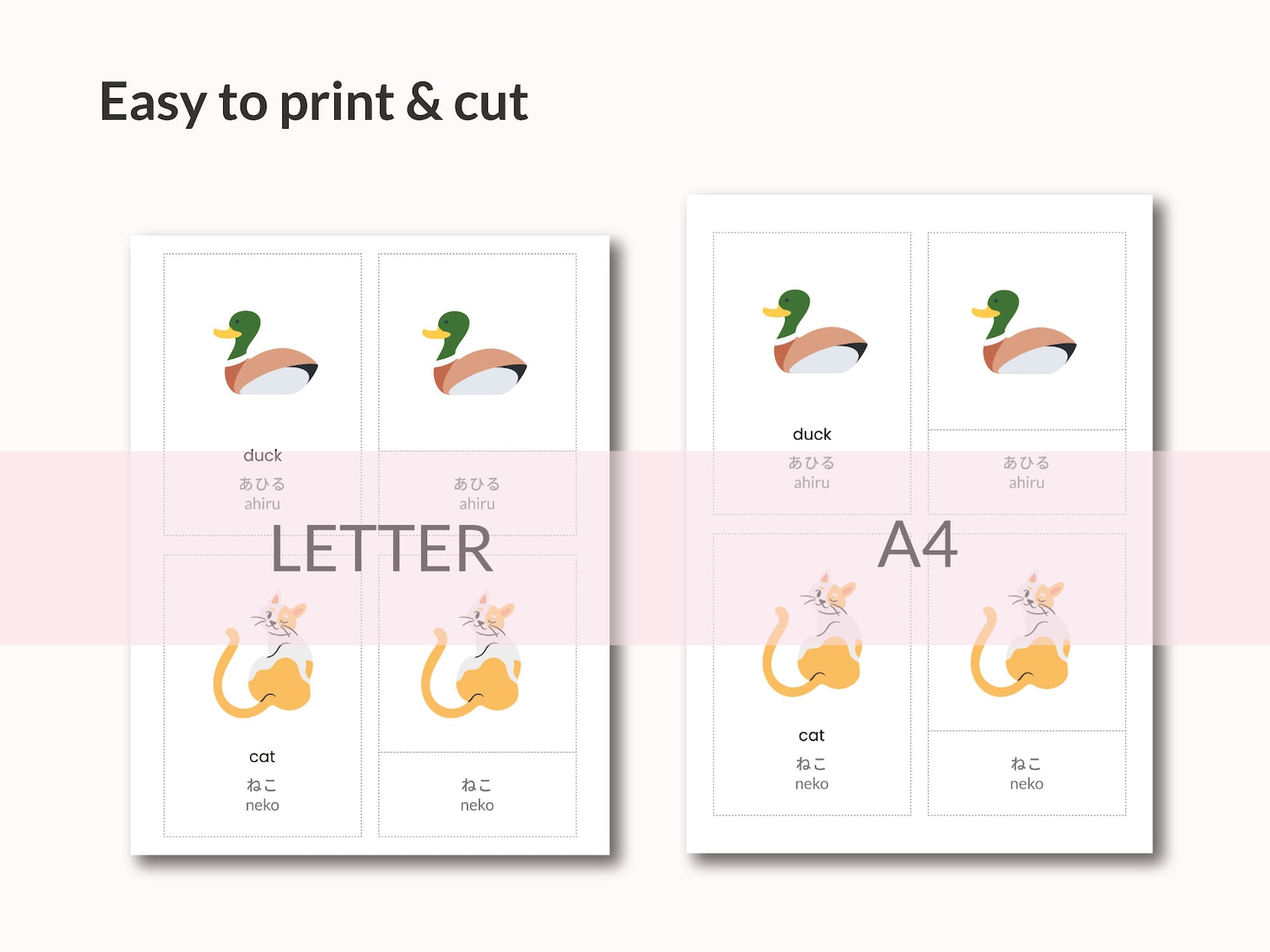 Japanese Flashcards, Animal Flashcards, Japanese Language, Printable ...