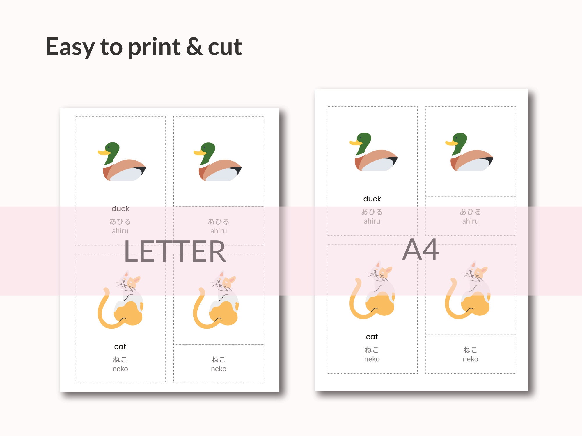 Japanese Flashcards, Animal Flashcards, Japanese Language, Printable ...