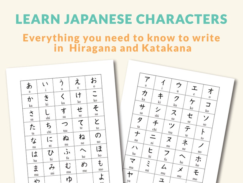 Japanese Hiragana Katakana Writing Practice - Etsy