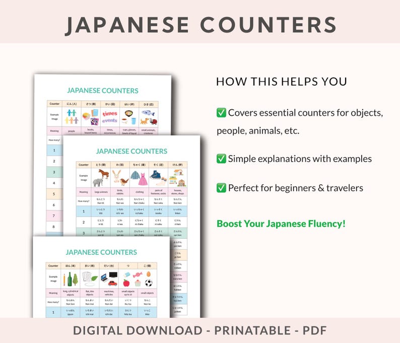 Learn Japanese Counters: Beginner's Guide With Hiragana & Romaji ...