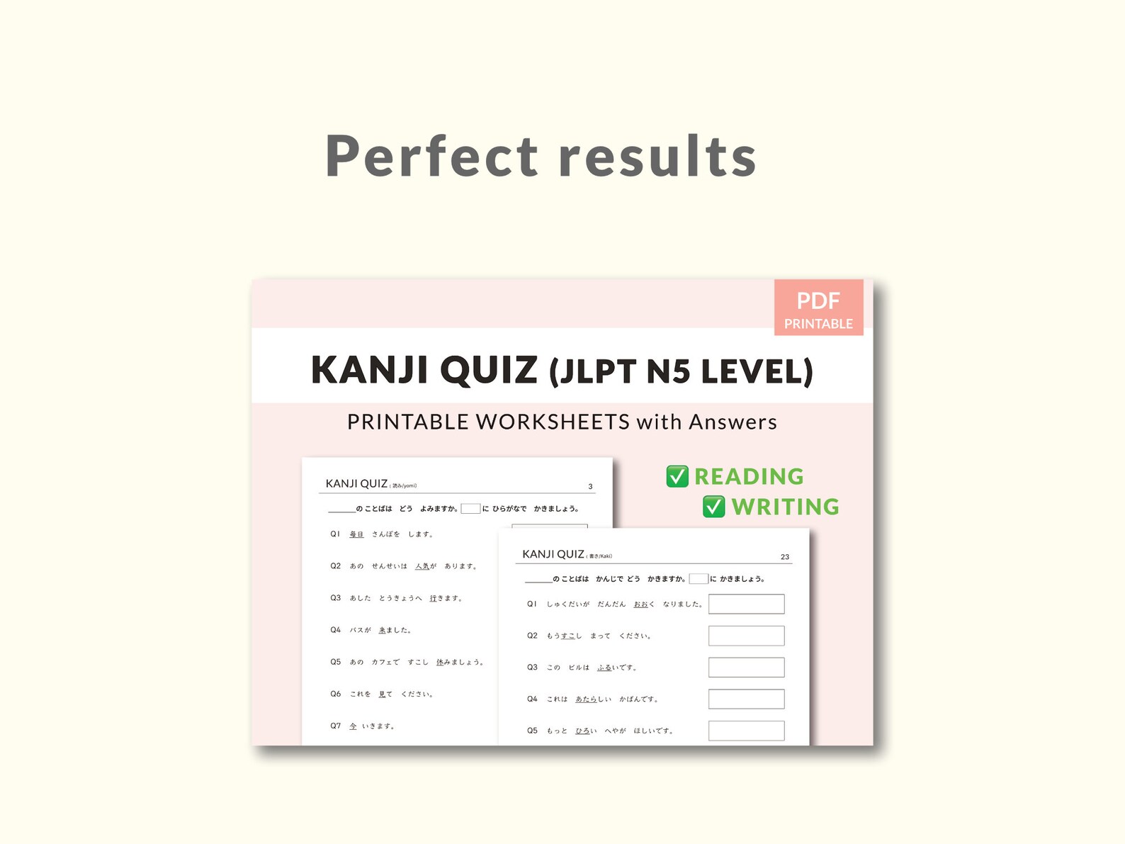 JLPT N5 Japanese Kanji Worksheets - Etsy