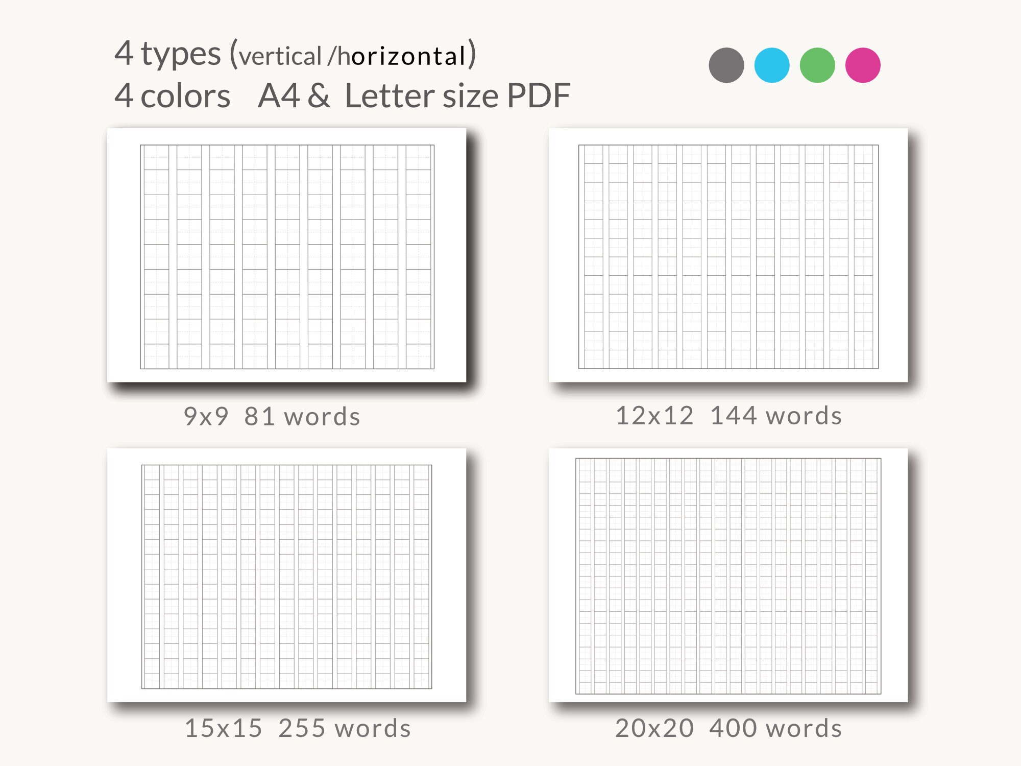 Japanese Writing Paper PDF Hiragana Katakana Kanji Practice - Etsy UK