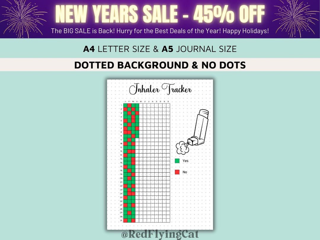 Inhaler Tracker Printable Asthma Journal Page Health & Medication ...