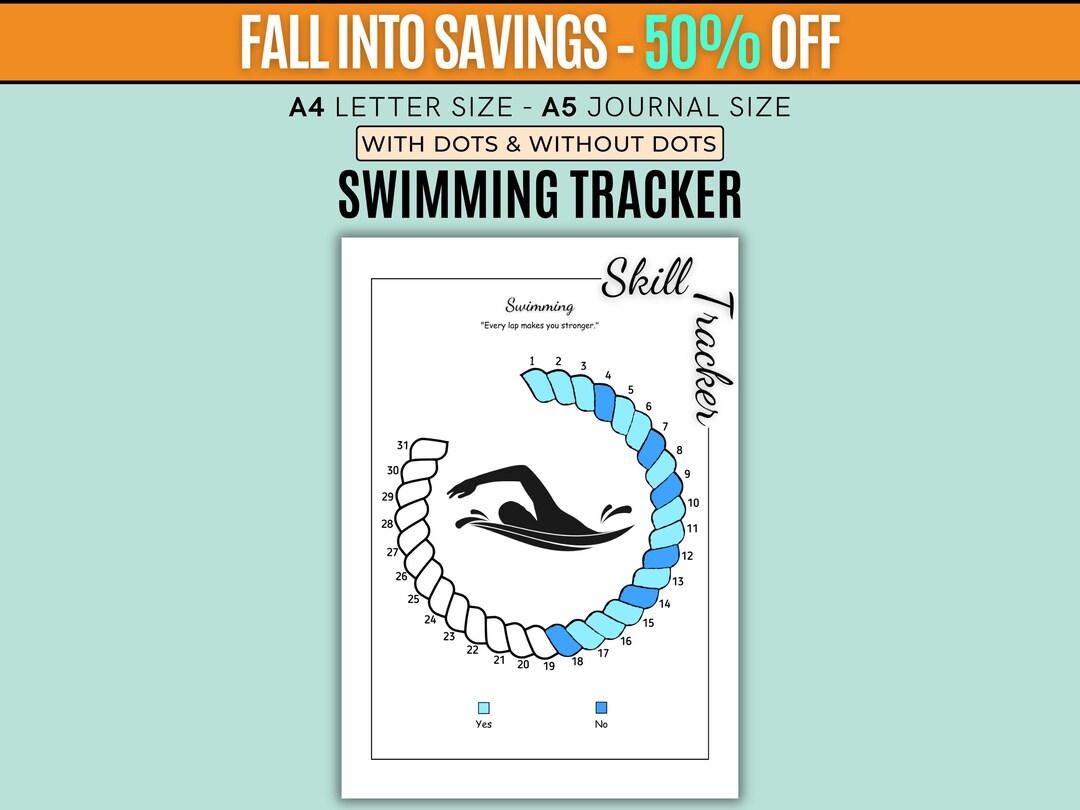 Swimming Tracker, Swim Log for Practice & Skill Improvement (PDF ...