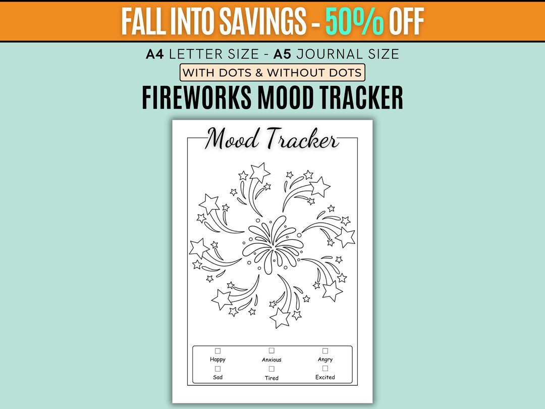 Fireworks Mood Tracker – PRINTABLE Journal Page - Succulent Mood ...