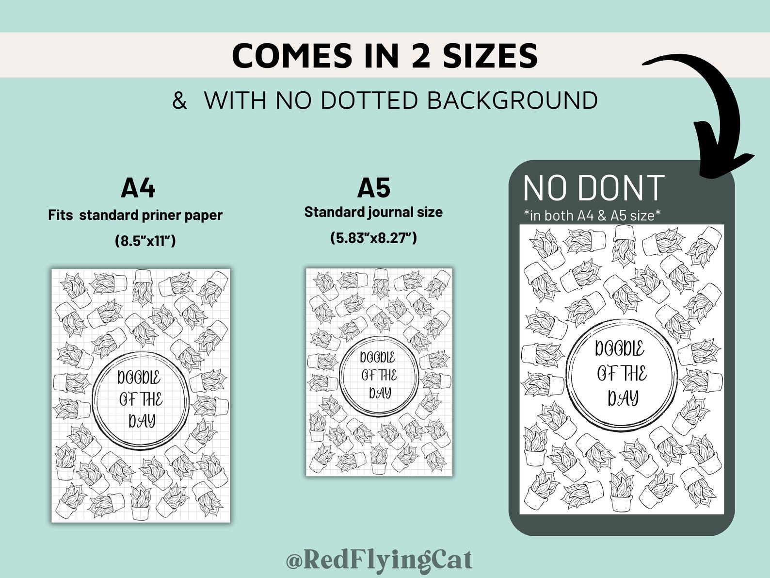 Doodle of the Day Bundle A: Printable Journal Planner Pages. Fun ...