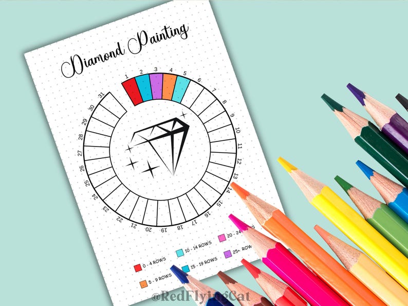 Diamond Painting Tracker Printable Track Your Projects Hobby & Habit ...