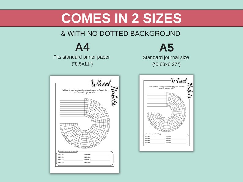 Wheel of Habits Tracker | Daily Habit Journal and Productivity Planner ...