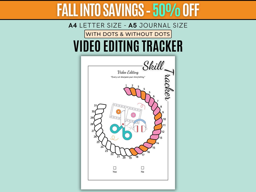 Video Editing Tracker | Printable Log for Daily Editing, Skill ...