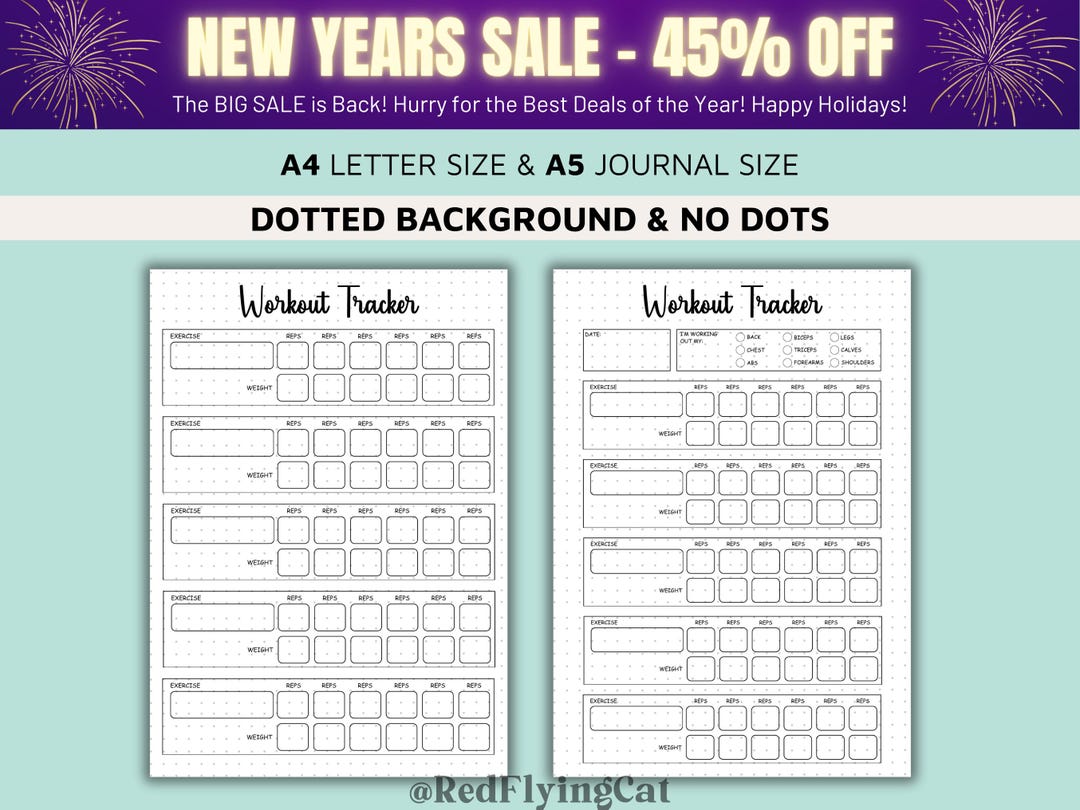 Workout Tracker Printable Page Track Workouts, Plan Exercises, and Stay ...