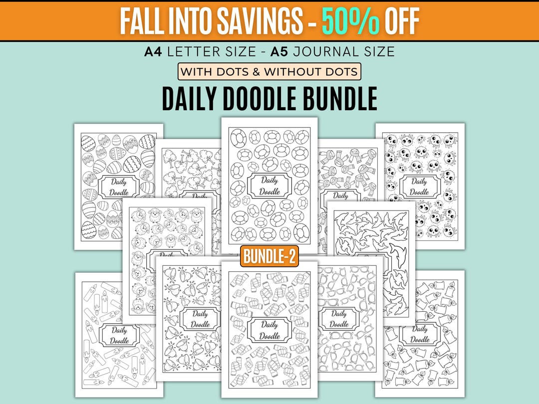 Doodle of the Day Bundle Printable | Daily Doodle Journal, Creative ...