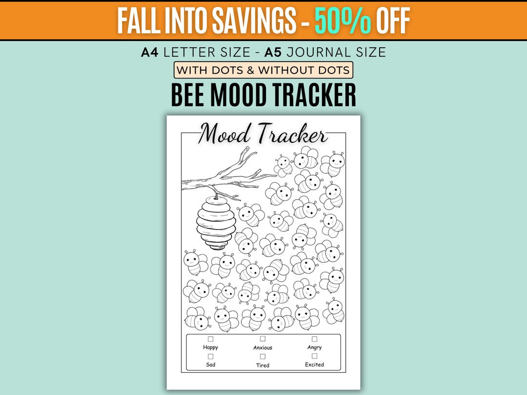 Bee Mood Tracker – PRINTABLE Journal Page - Succulent Mood Tracker ...