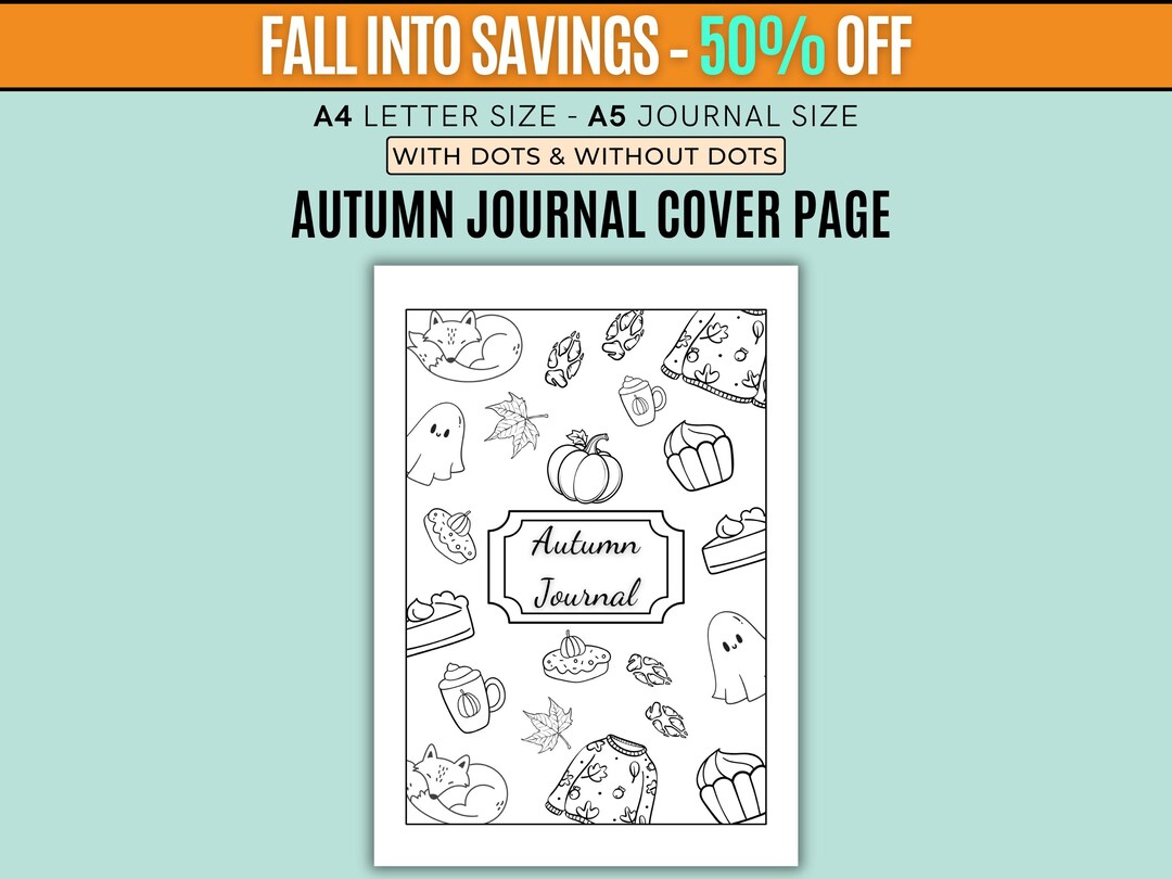 Autumn Journal Cover Page Printable | Fall Aesthetic Planner & Journal ...