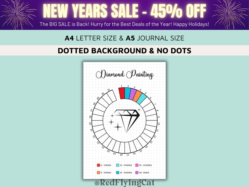 Diamond Painting Tracker Printable Track Your Projects Hobby & Habit ...