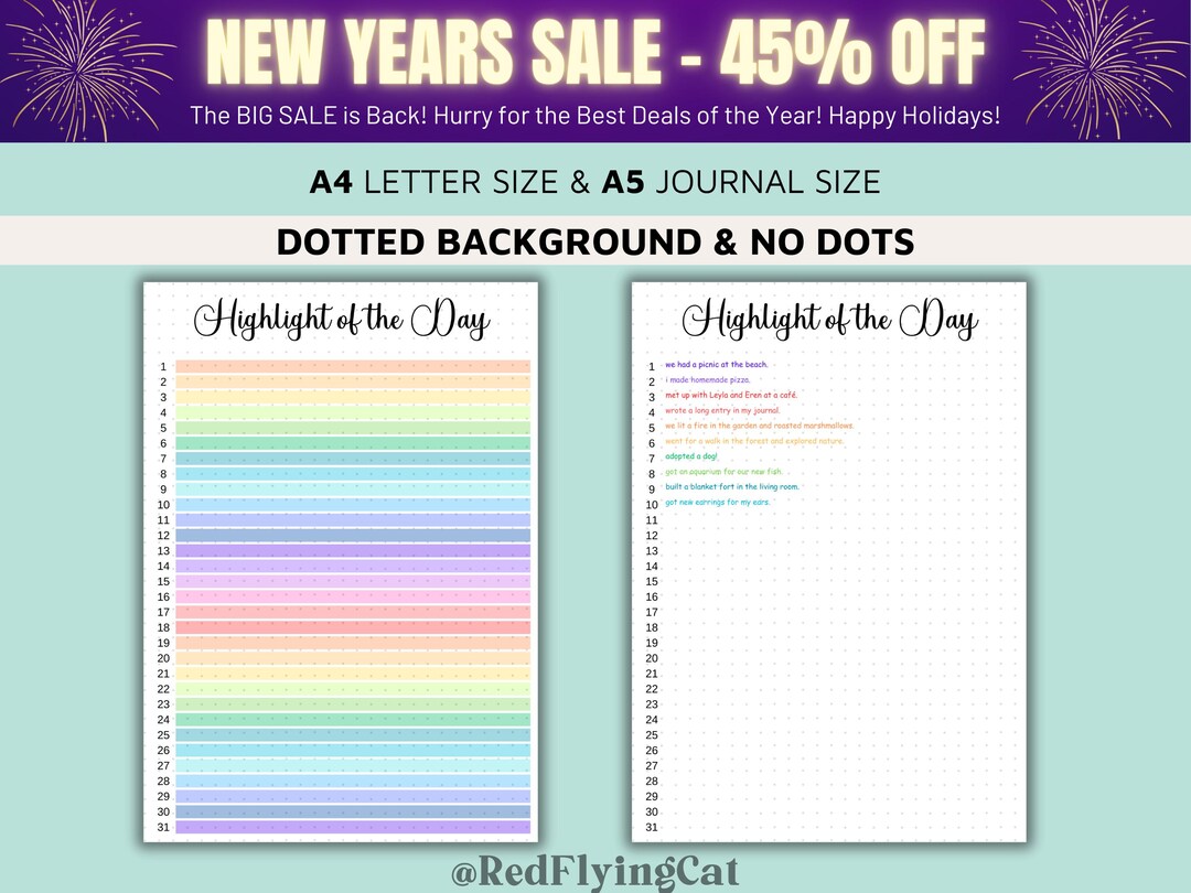 Highlight of the Day Printable Journal Page Memory Tracker Daily ...