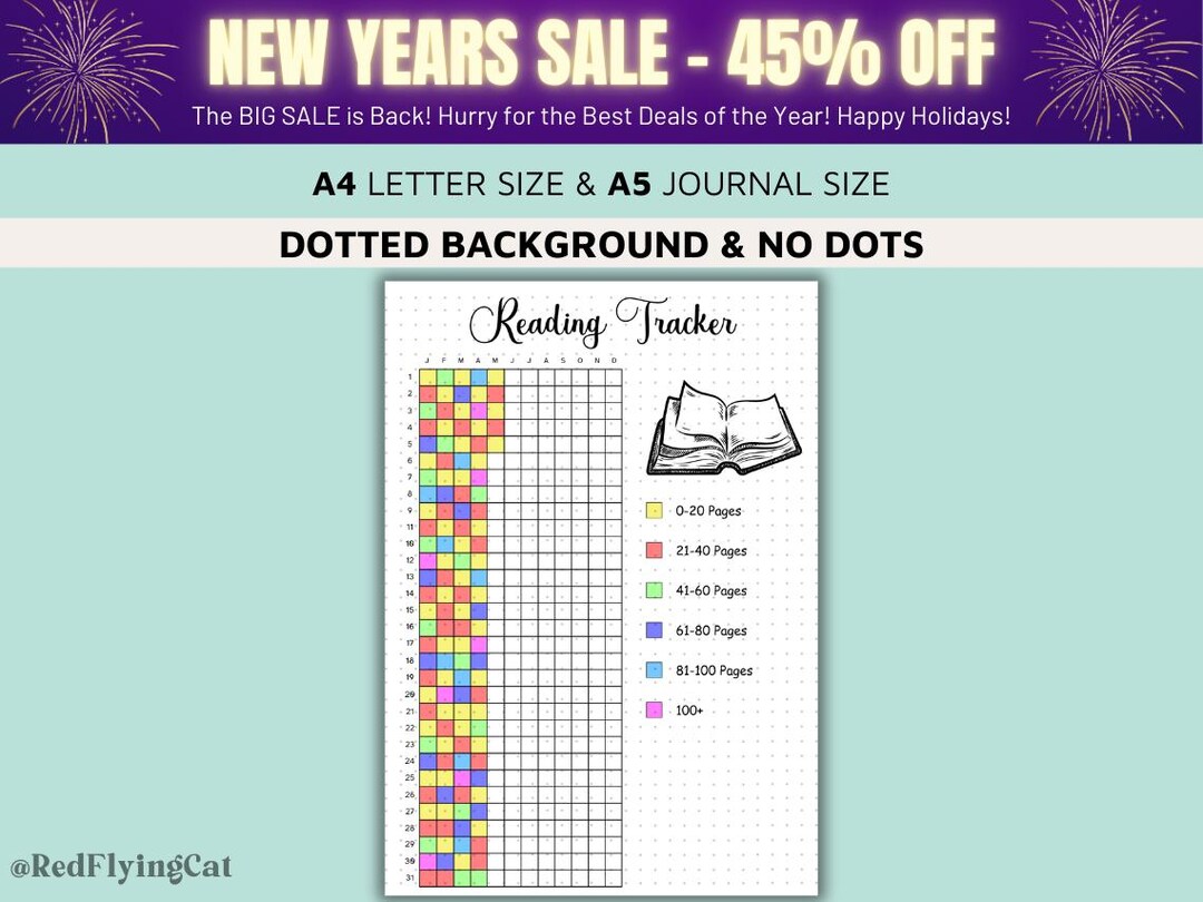 Reading Tracker Printable Book Journal & Reading Log Daily Habit ...