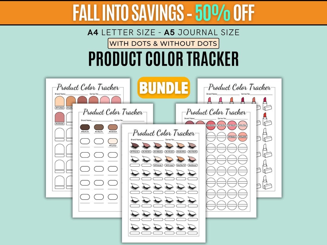 Product Color Tracker Printable | Inventory & Stock Log, Color Swatch ...