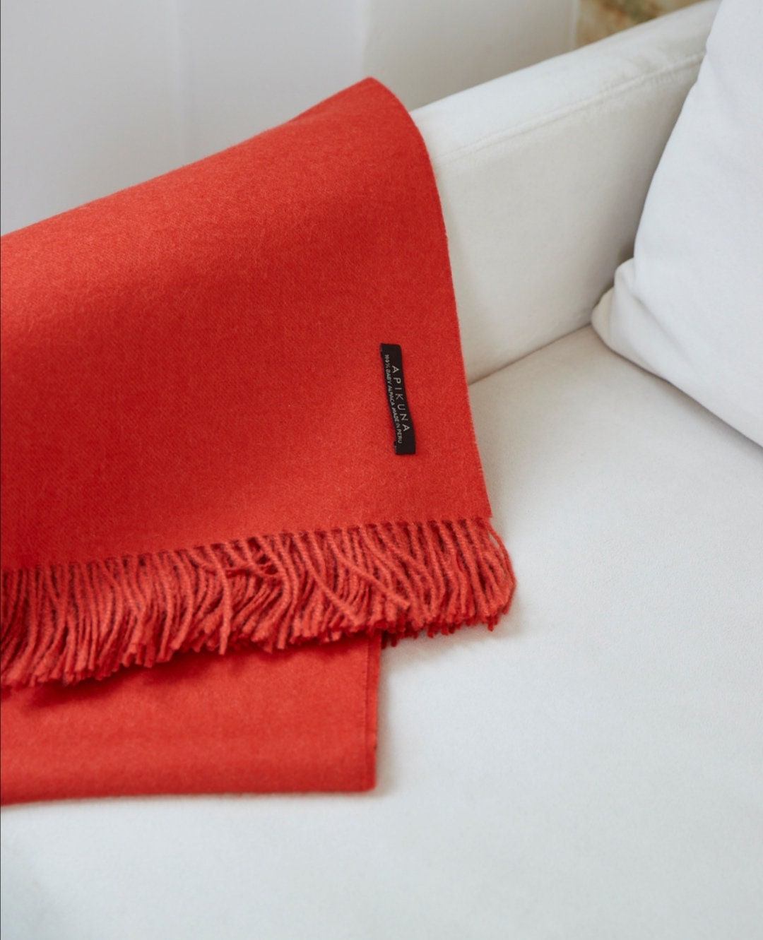 100% Baby Alpaca Blanket in Orange | Very Soft Blanket | Cozy Bedspread ...