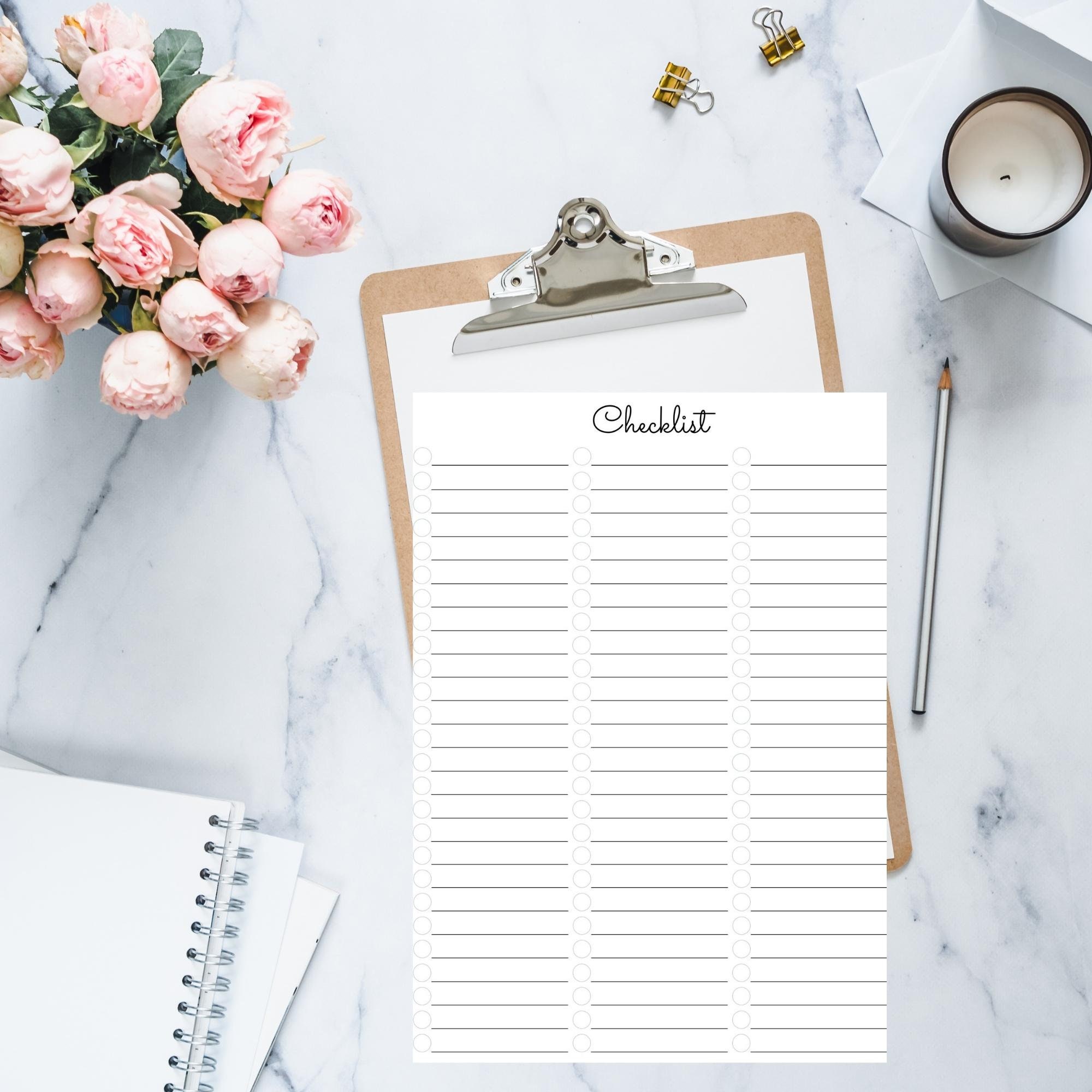 Editable Digital Download TEMPLATE , Simple Checklist, - Etsy