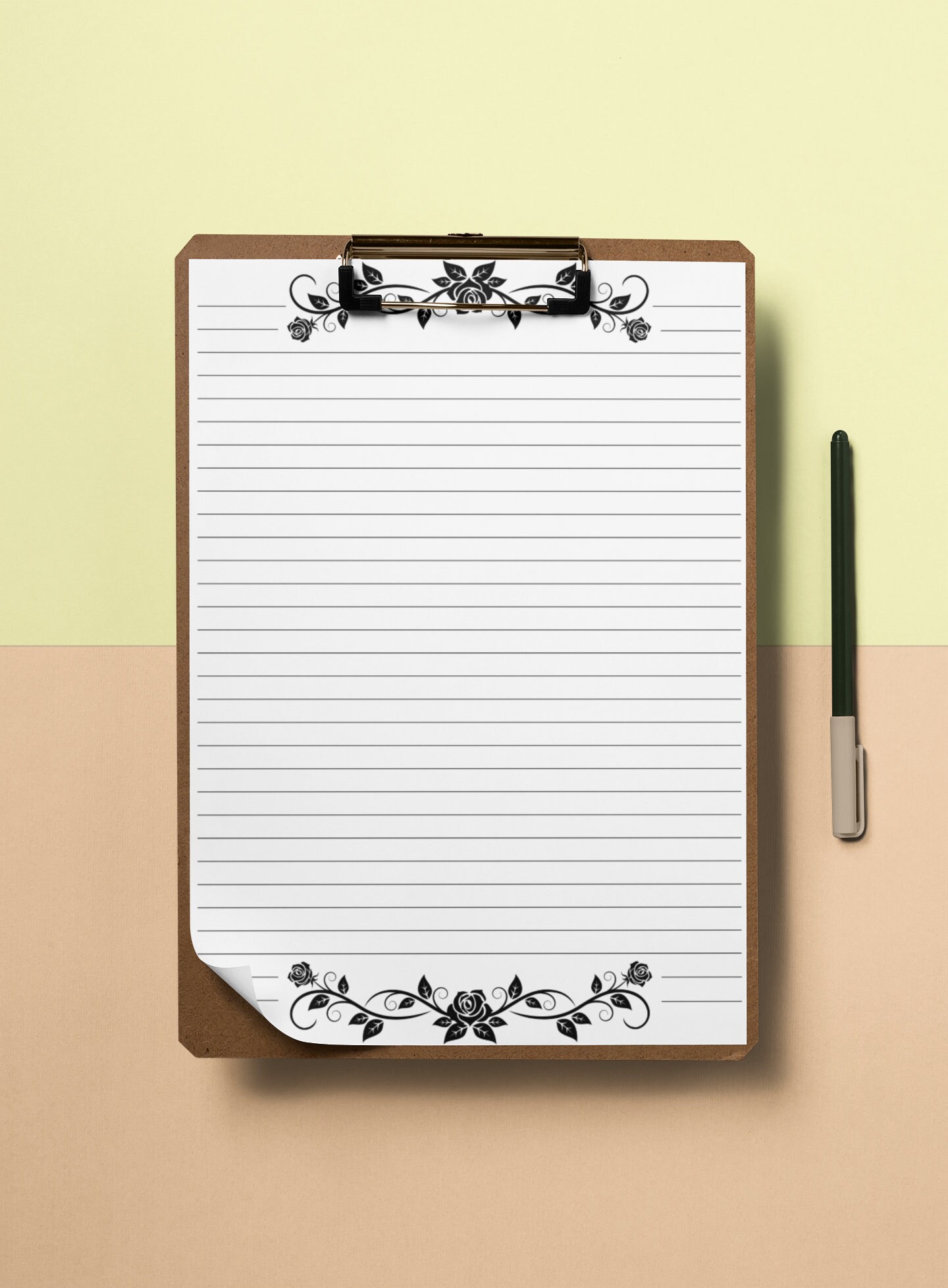 Digital Download, Printable Black and White Writing Paper. - Etsy
