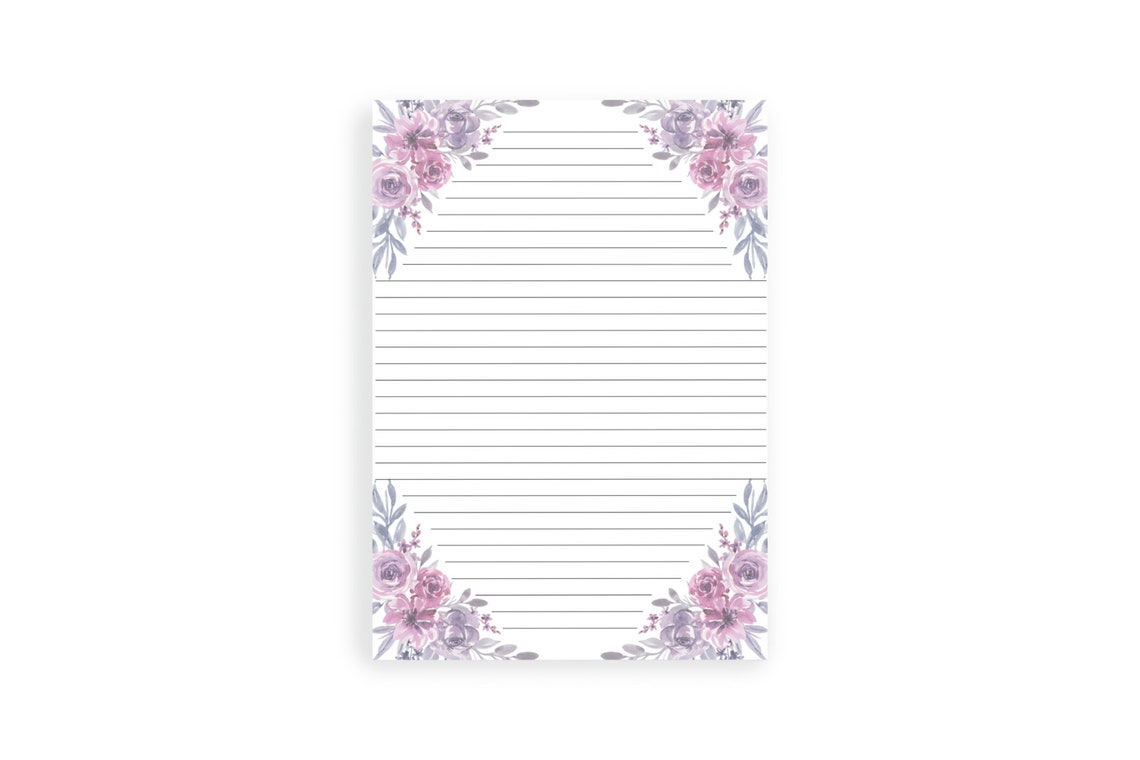 Digital Download Printable Pink and Lilac Writing Paper. - Etsy