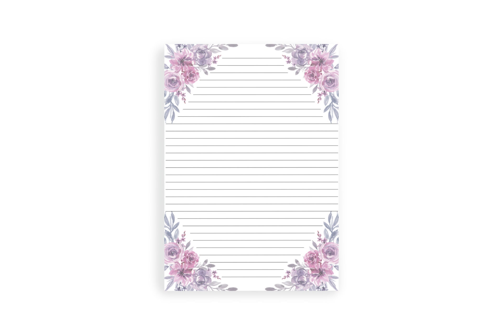 Digital Download, Printable Pink and Lilac Writing Paper. Stunning ...