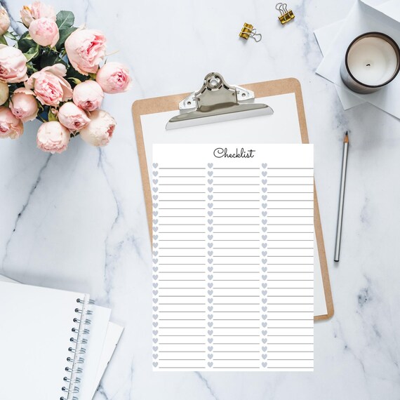 Editable Digital Download TEMPLATE Simple Checklist - Etsy