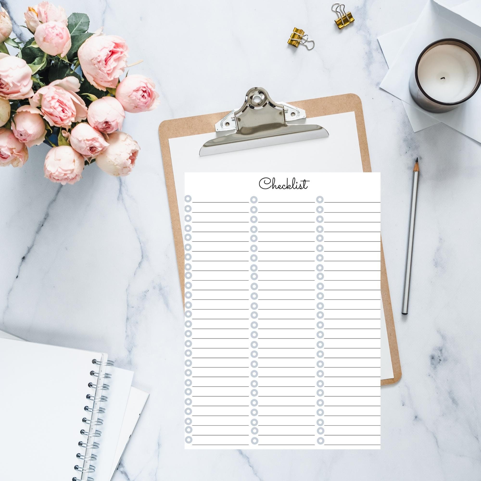 Editable Digital Download TEMPLATE , Simple Checklist, - Etsy