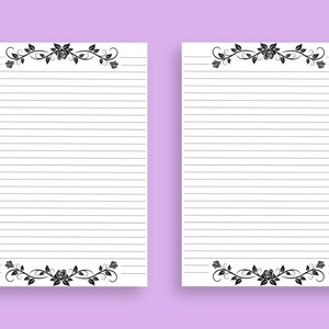 Digital Download, Printable Black and White Writing Paper. - Etsy