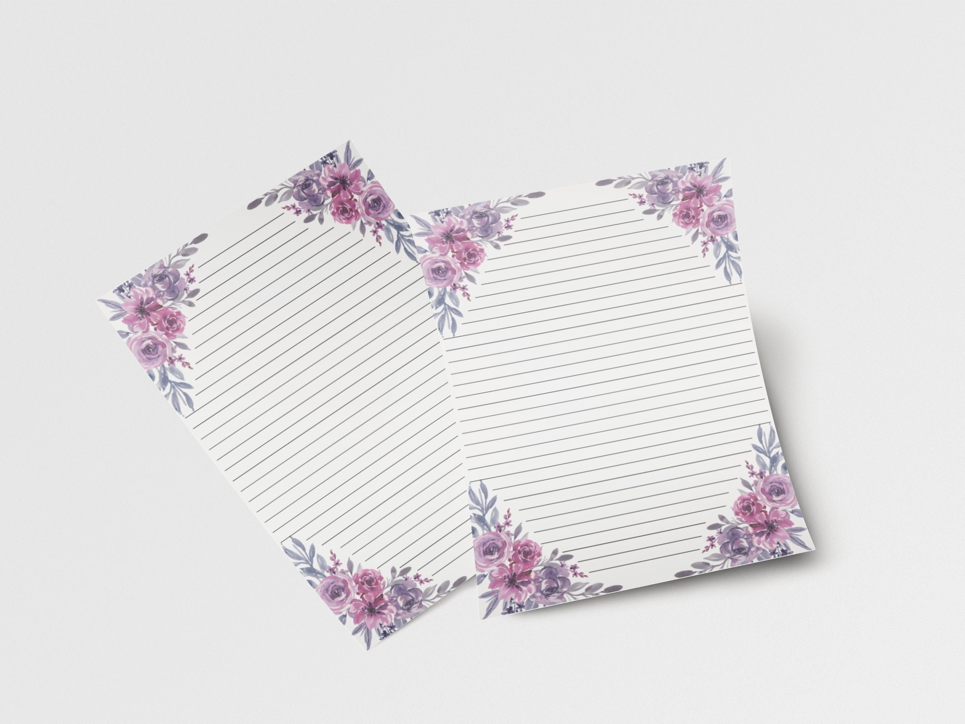 Digital Download, Printable Pink and Lilac Writing Paper. Stunning ...