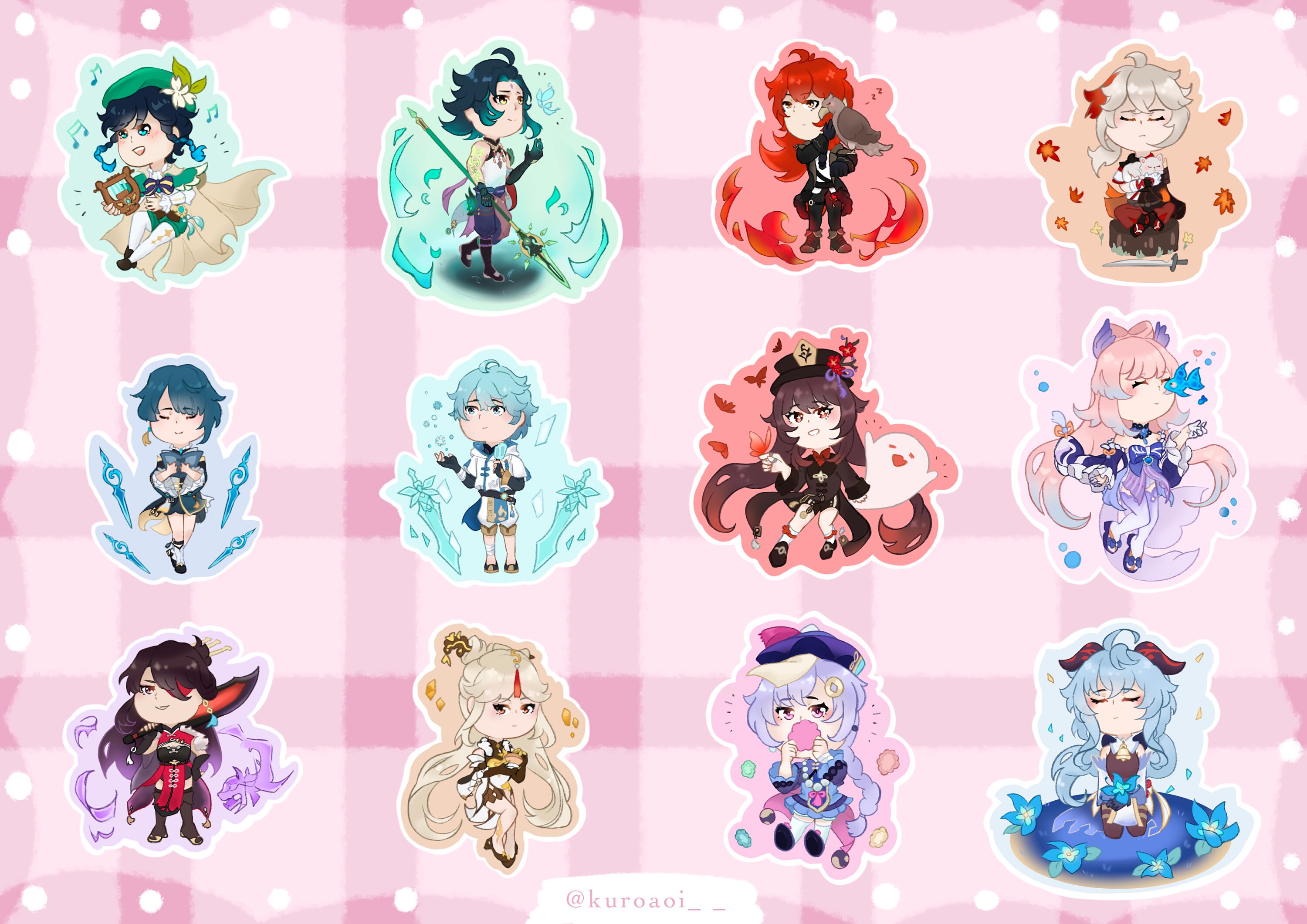 Genshin Impact Stickers Vol.1 venti Xiao Xingqiu - Etsy Australia