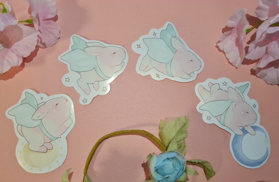 Bunny Sticker Set Pastel Colours Laptop Notebook Journal and - Etsy