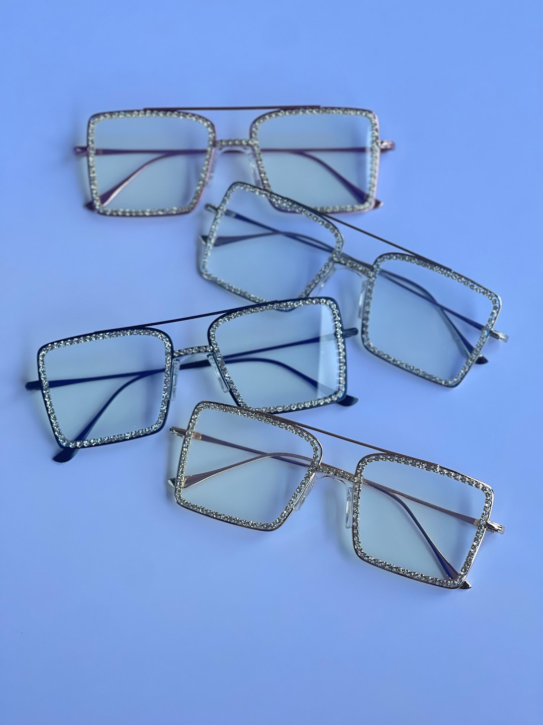 Luxury Diamond Eyeglasses•fashion Diamond Sunglasses•luxury Retro ...