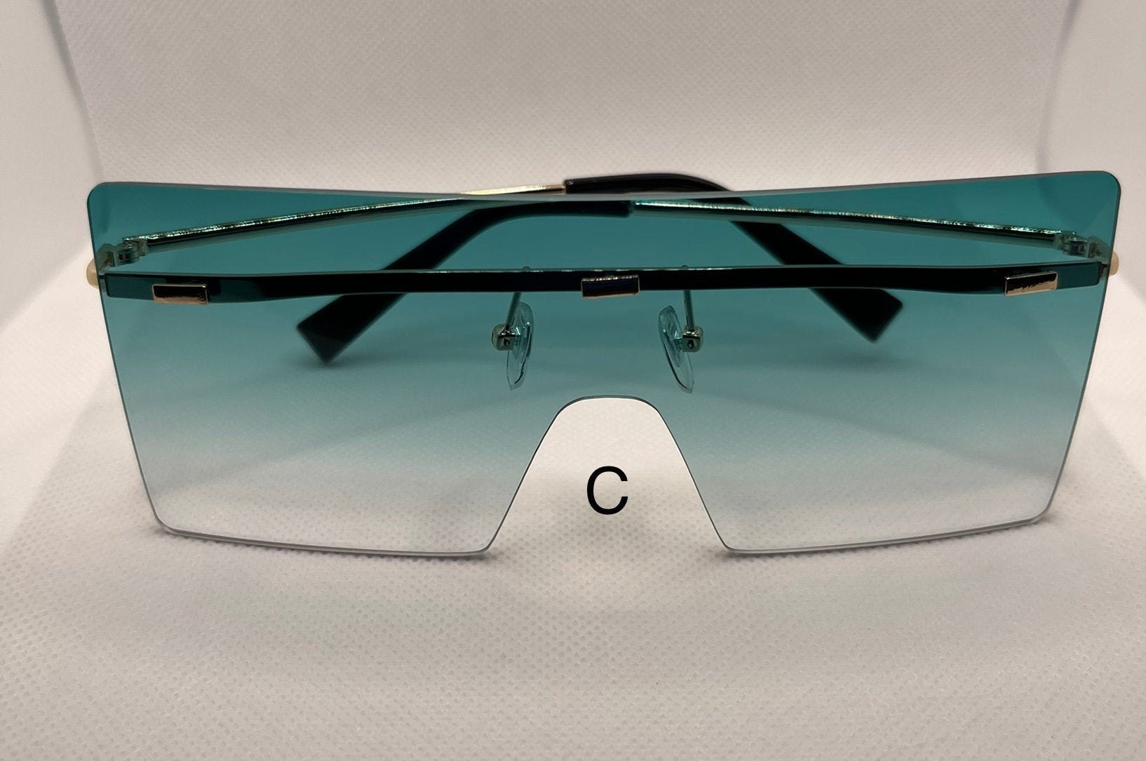 Women’s Oversized Shades•square Shades•big Frame•ladies•rimless Shades ...