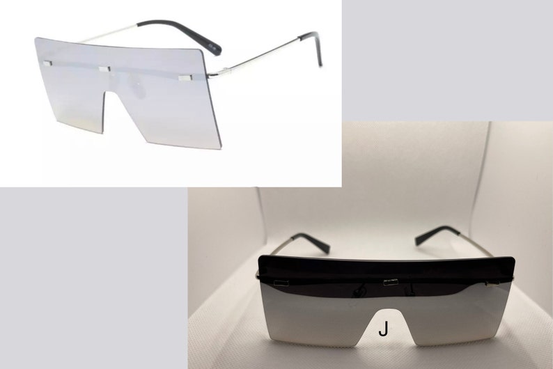 Women’s Oversized Shades•square Shades•big Frame•ladies•rimless Shades ...