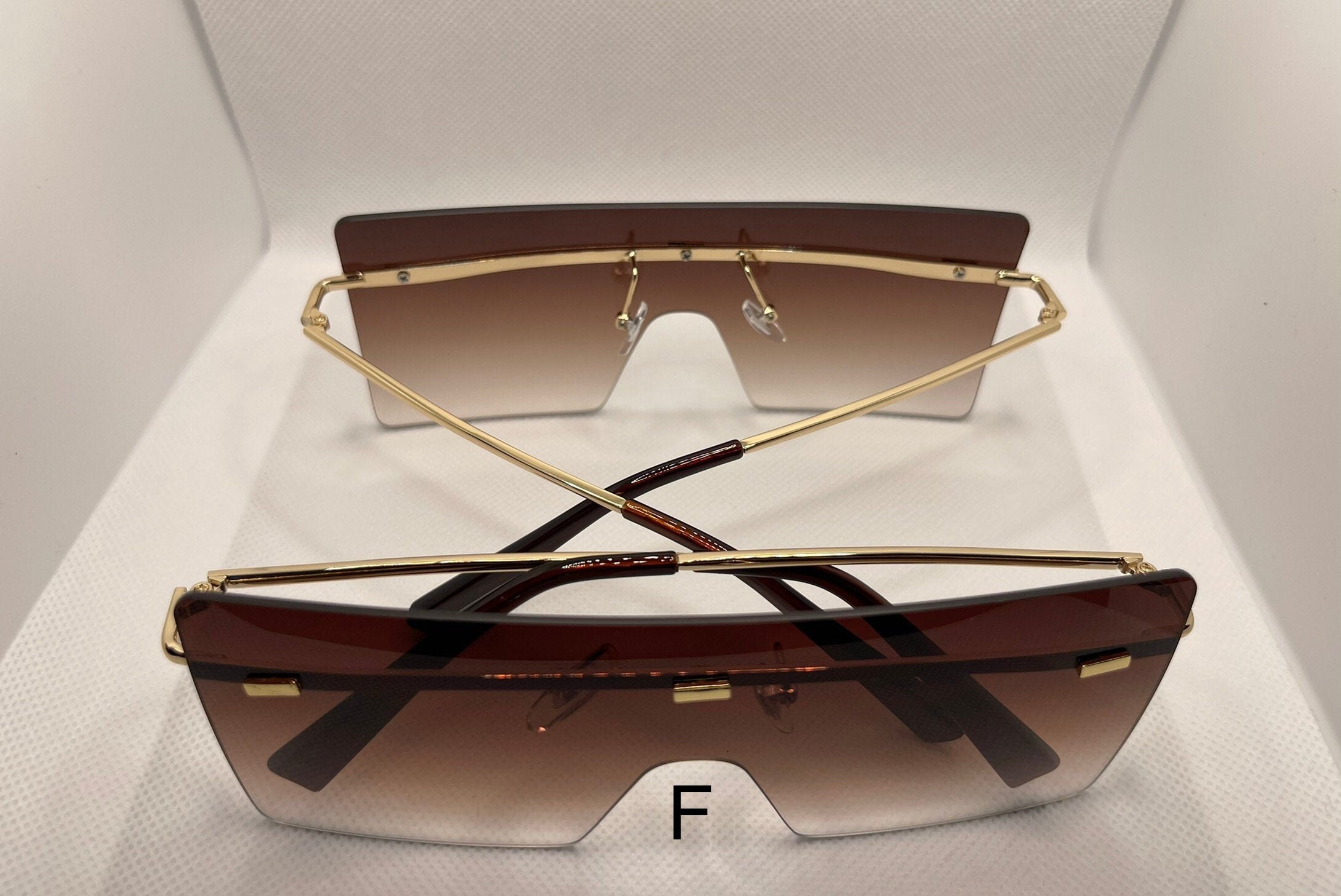 Women’s Oversized Shades•square Shades•big Frame•ladies•rimless Shades ...