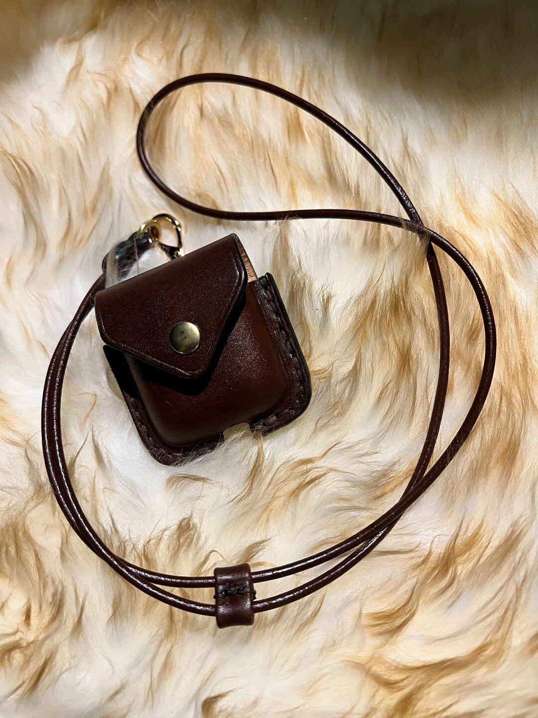 Leather AirPod Case W/ Neck Strap - Etsy