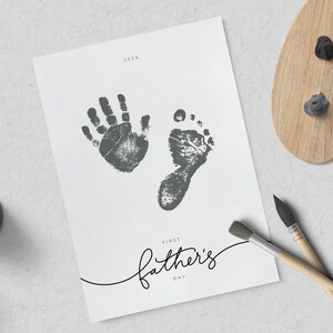 PRINTABLE Fathers Day Handprint Footprint Art / Personalized Gift for ...