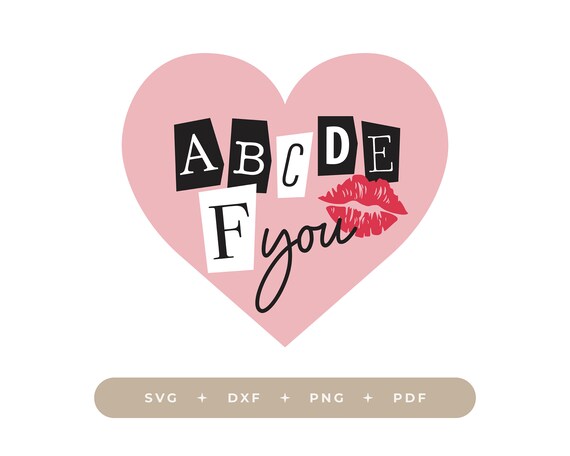 ABCDEF You Valentines Svg / ABCDEFU Svg / Burn Book Clipart / | Etsy