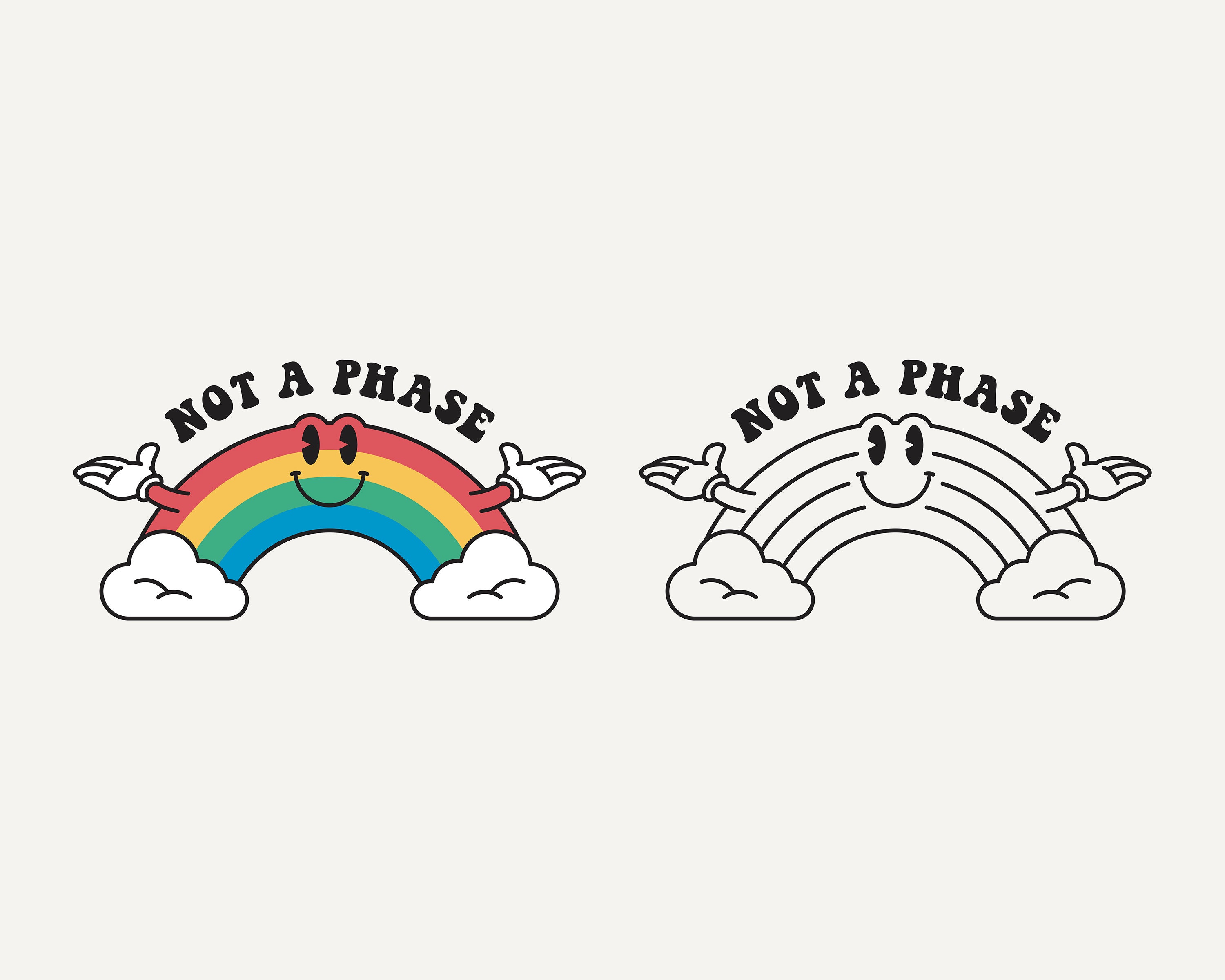 Not A Phase Pride Svg / LGBTQ Pride Svg / Retro Rainbow Png / Pride ...